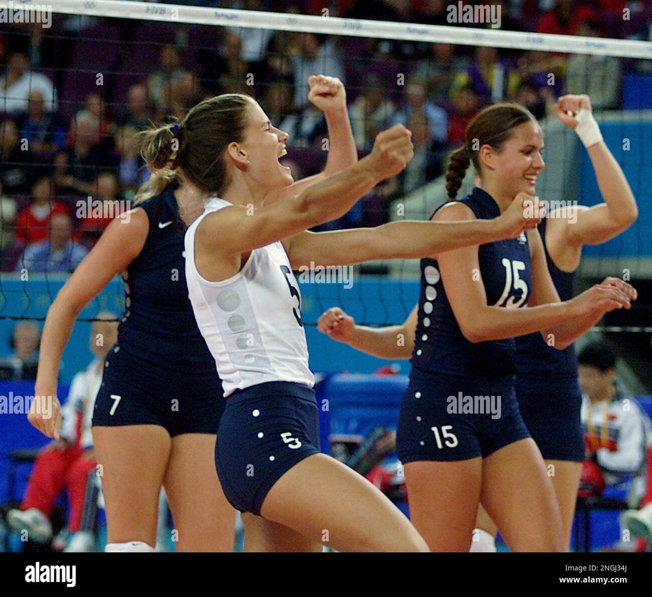 United States Stacy Sykora, front, reacts after beating China in the ...