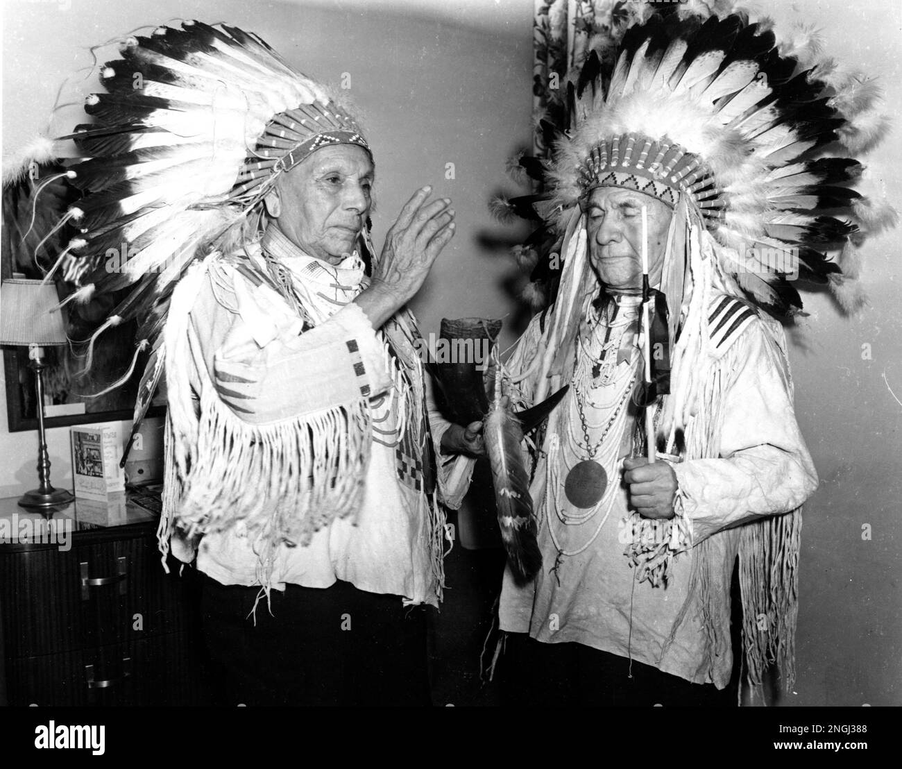 Foolish Bear, left, and Drags Wolf, of the North Dakota Gros Ventre ...