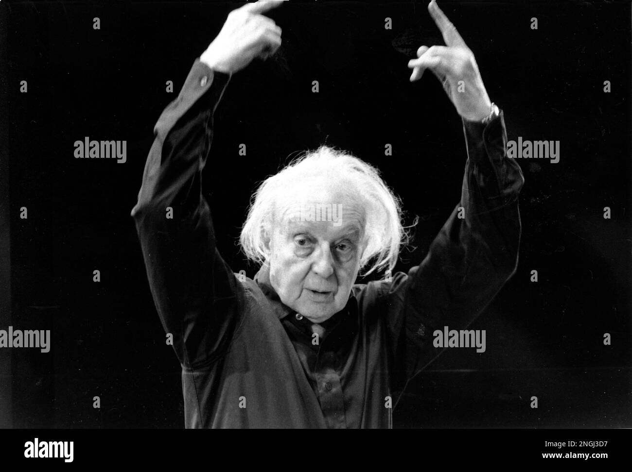 Conductor Leopold Stokowski rehearses in the Felt Room in Madison ...
