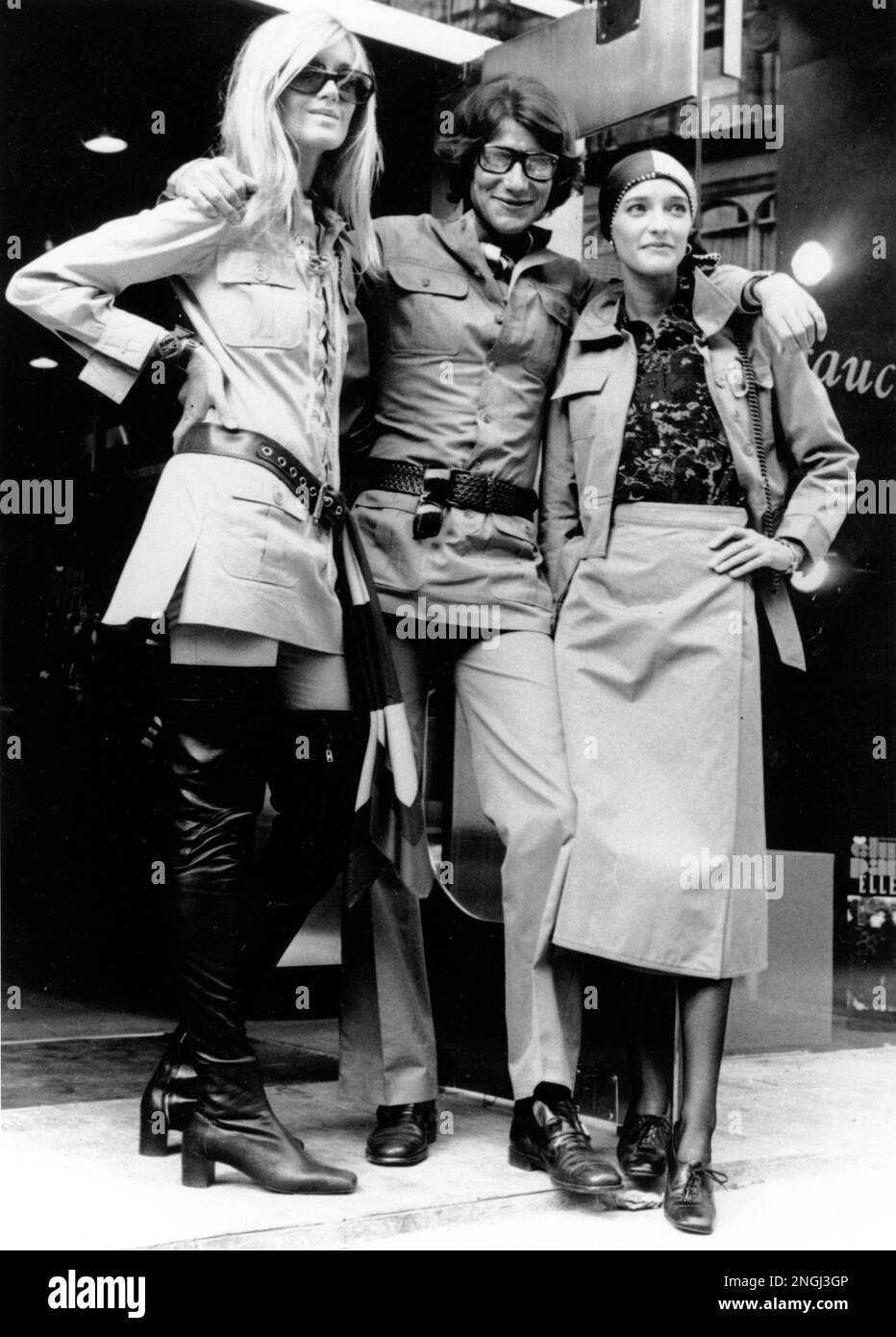 Parisian fashion designer Yves Saint Laurent, center, poses with Betty ...