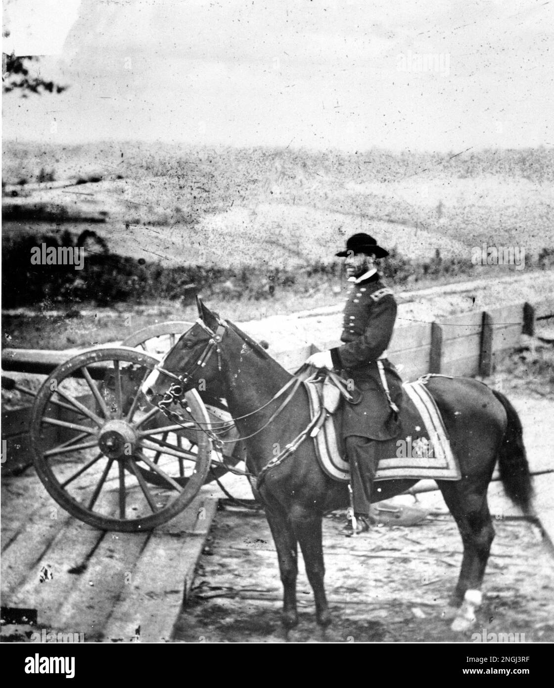 Gen. William T. Sherman inspects battlements at Atlanta in 1864 prior ...