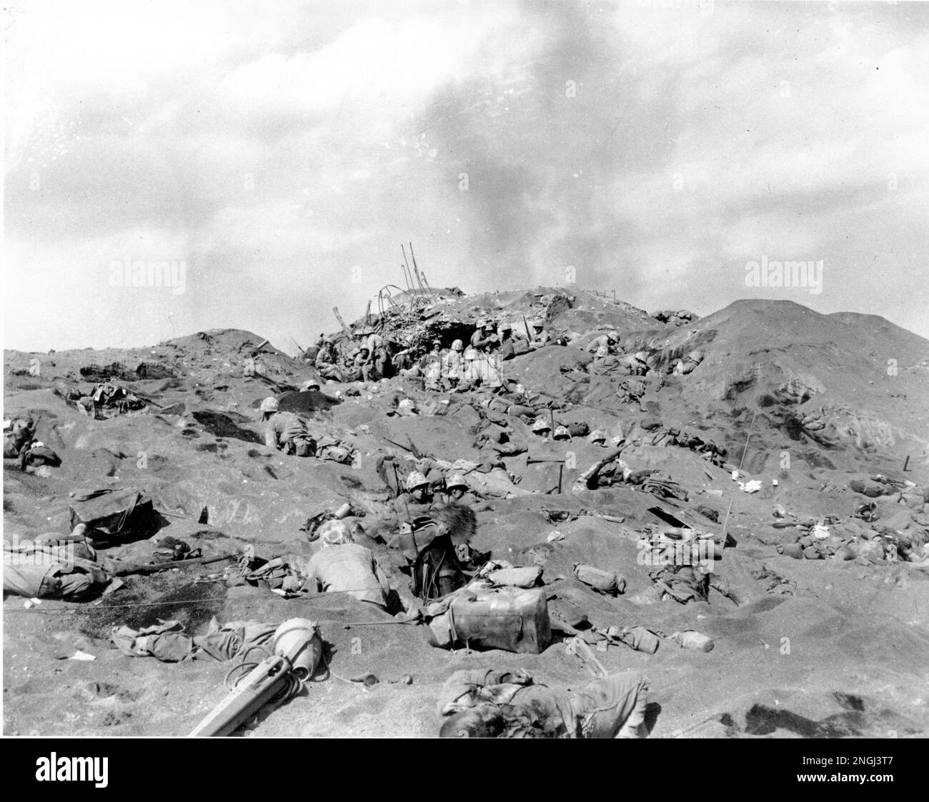 U.S. Marines invade the Japanese stronghold at Iwo Jima, Volcanic ...