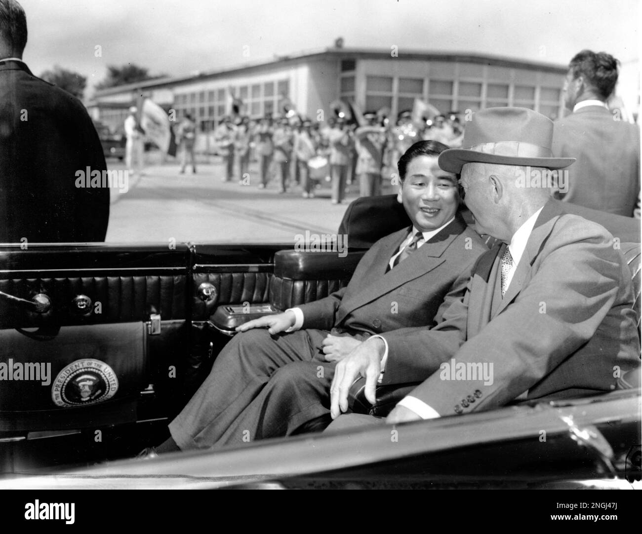 U.S. President Dwight Eisenhower chats with Ngo Dinh Diem, President of ...