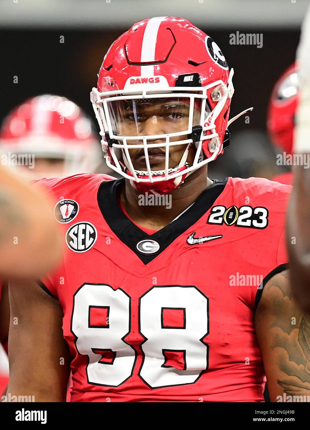(FILE PHOTOS).former Georgia Bulldogs defensive tackle (88) Jalen Carter is projected to go in ...