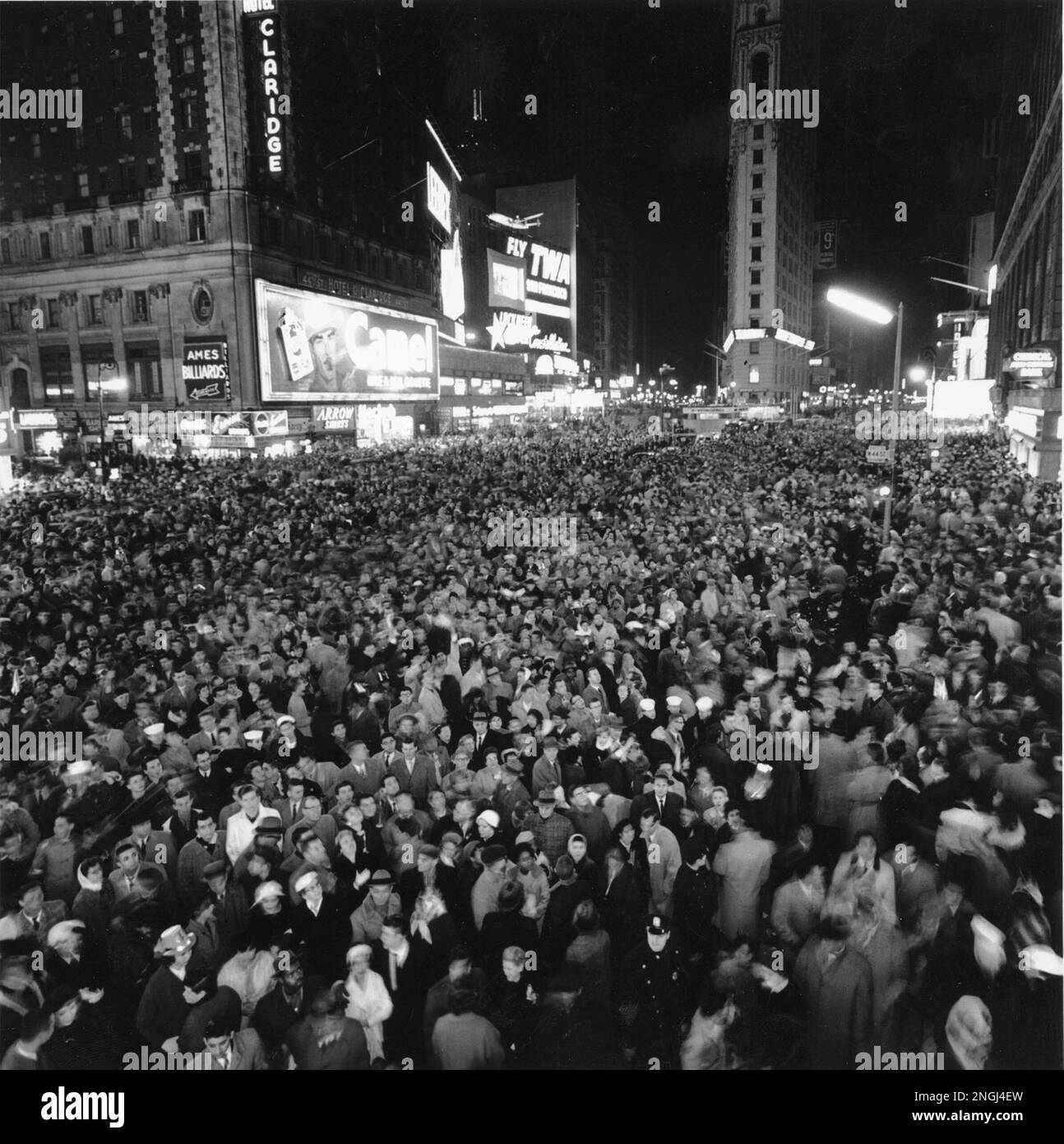 This is a photo looking south from the Marquee of the Hotel Astor ...