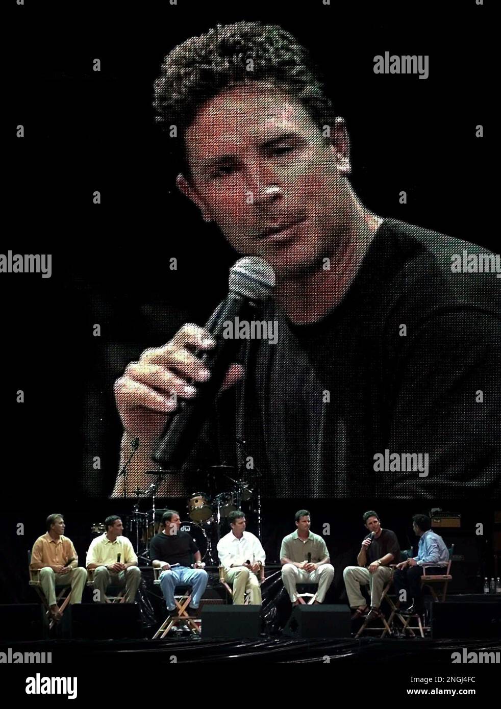 A large screen projection of Dan Marino looks over the famed NFL ...