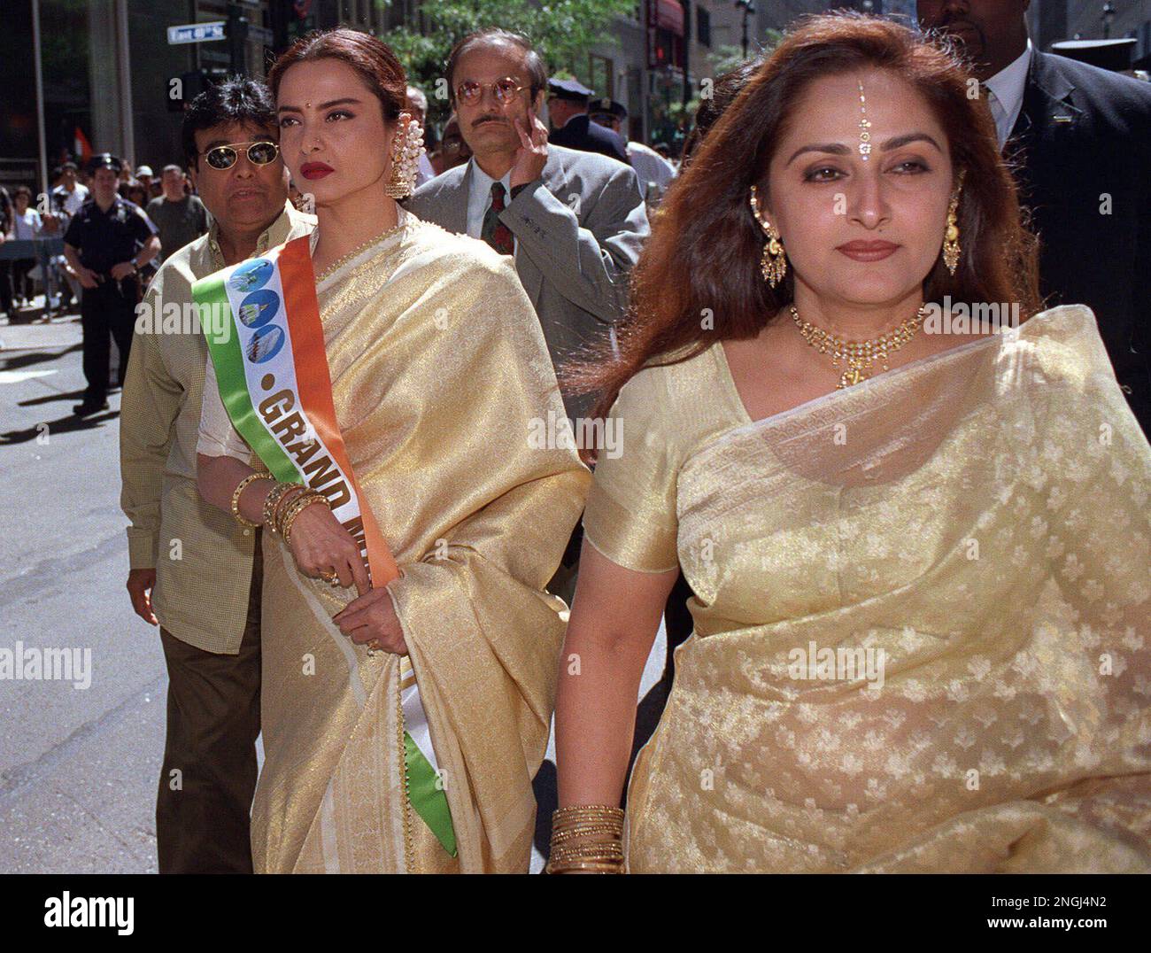 Actresses Rekha, left, and Jayaprada arrive at the India Day parade on ...