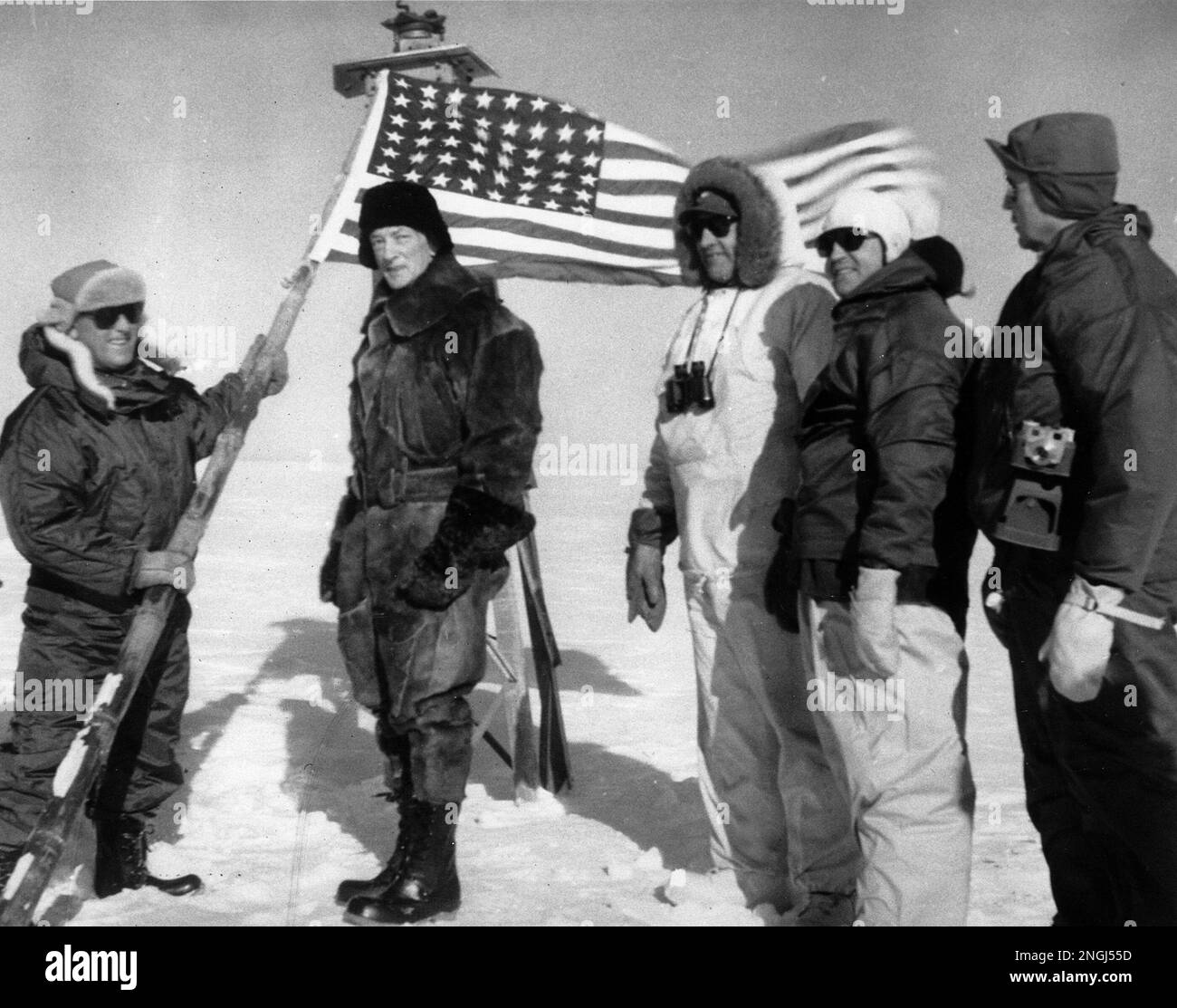 Rear Admiral Richard E. Byrd and members of his Antarctic expedition ...