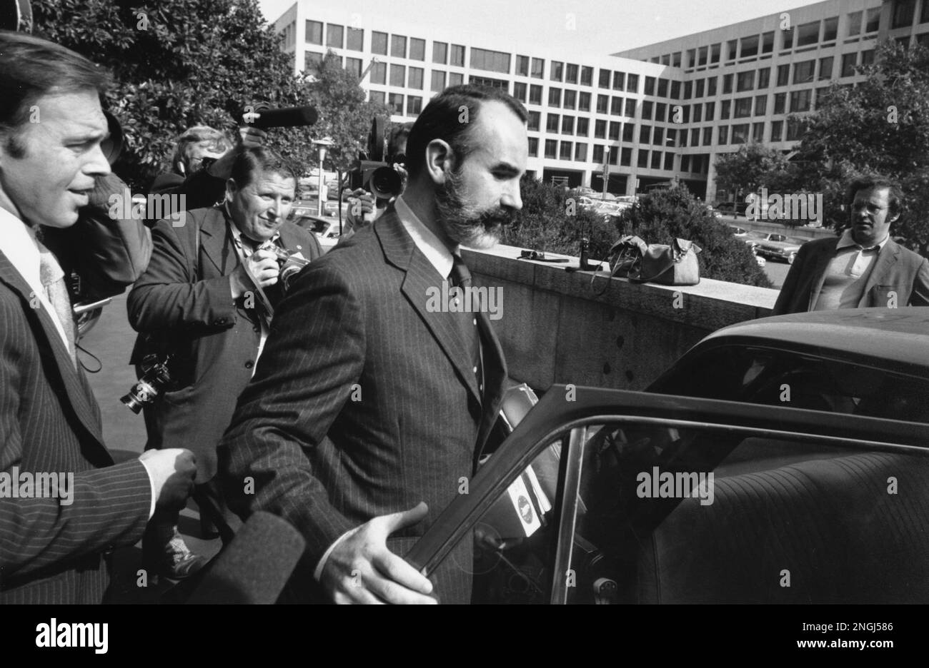 G. Gordon Liddy wears a beard and a mustache upon his release in ...