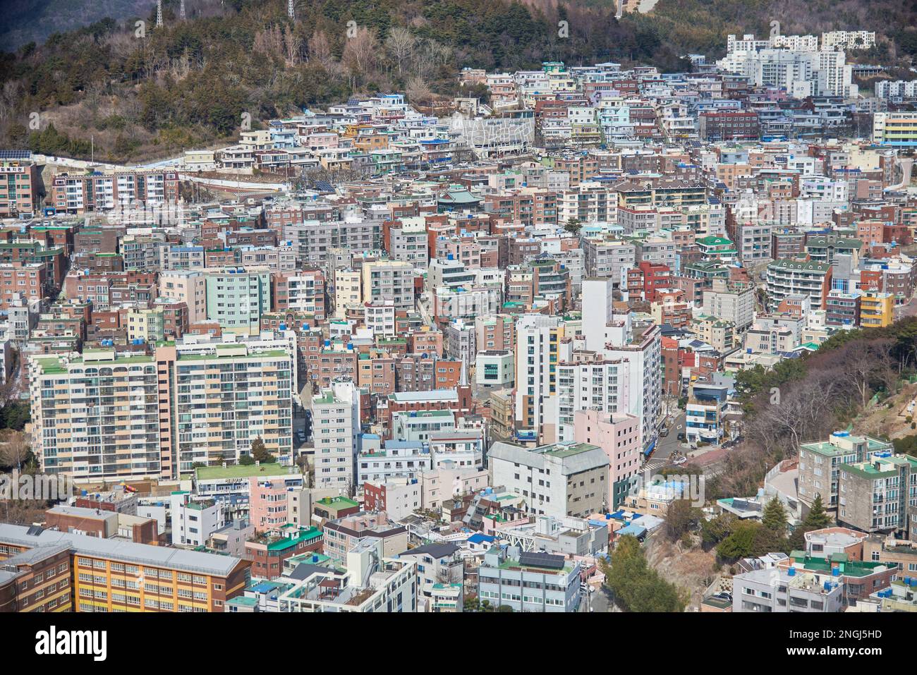 Cityscape of Busan Metropolitan City in South Korea, view from Diamond ...