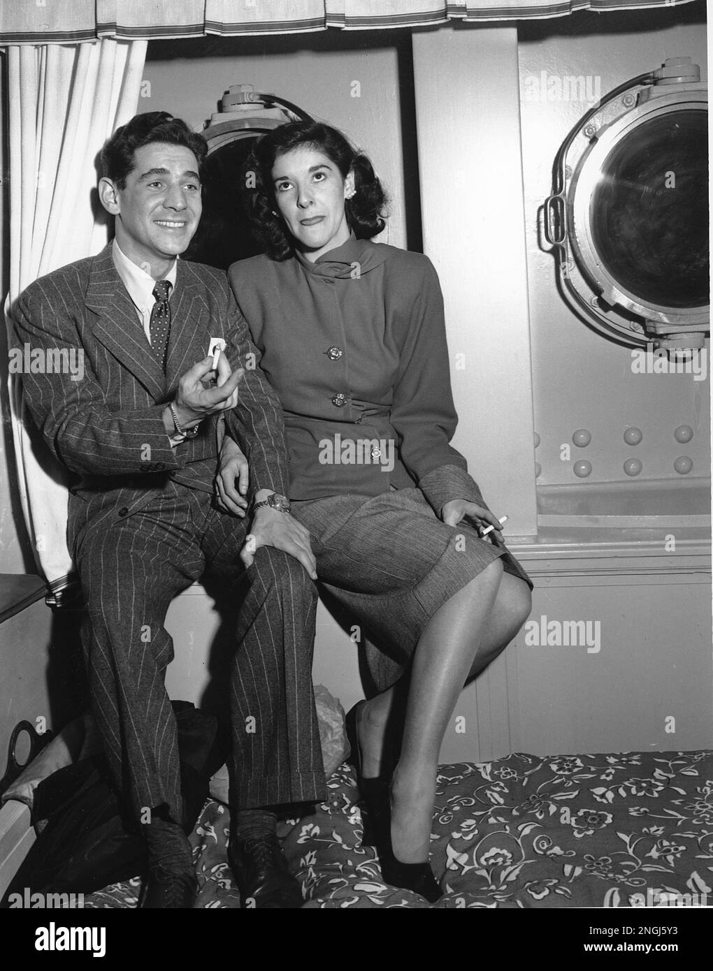 American conductor, composer, and pianist Leonard Bernstein is seen ...
