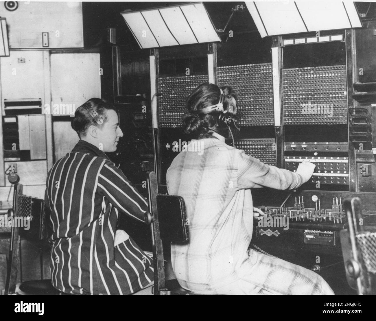 This is a photograph of the Traffic Control switchboard of the radio ...