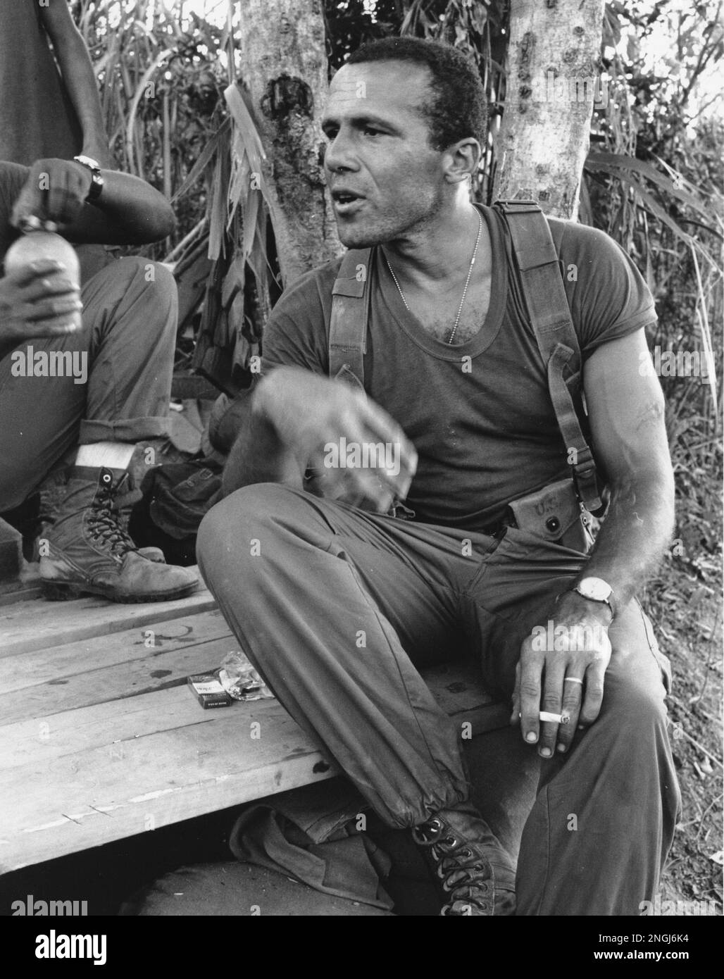 Marine Captain William P. Negron from San Diego, Calif. , explains an ...