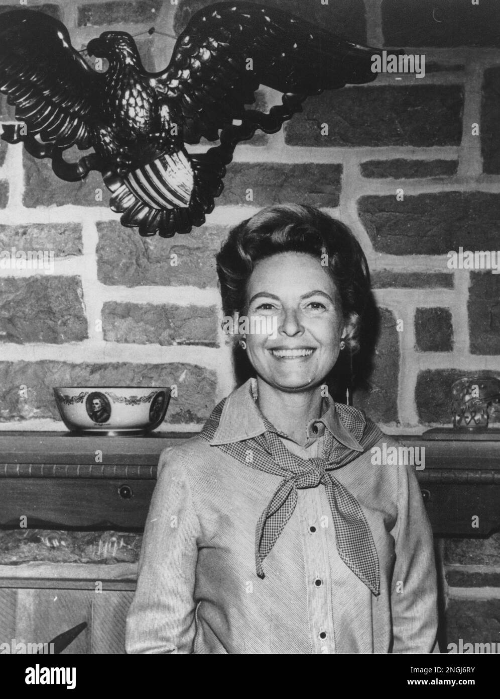 Phyllis Schlafly, national chairman of STOP ERA, is seen in her home in ...