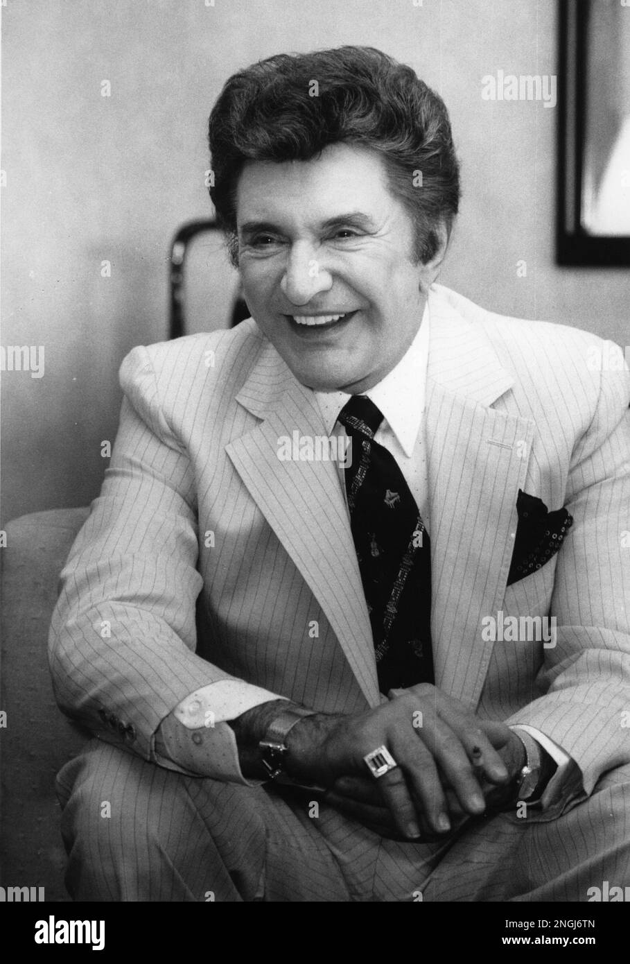 Liberace is interviewed in his hotel room in New York on April 11, 1984 ...