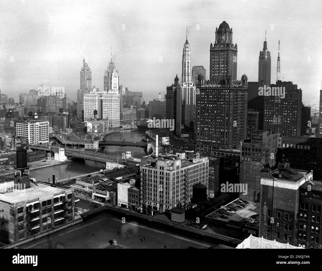 This is a view of Chicago's downtown skyline taken on Nov. 11, 1949 ...