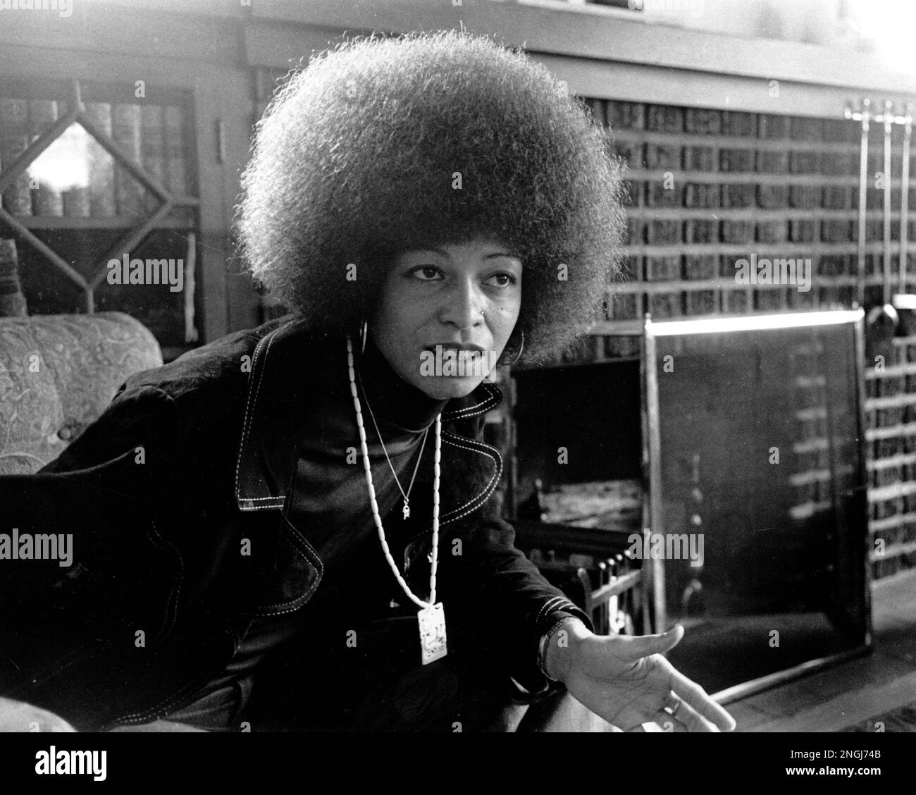 Black militant Angela Davis is seen at home in East Oakland, Calif. on ...