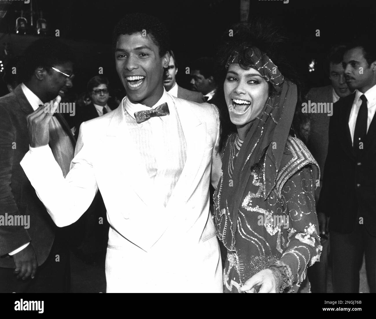 Actor Taimak, left, and Vanity arrive at the Century Plitt Theater in ...