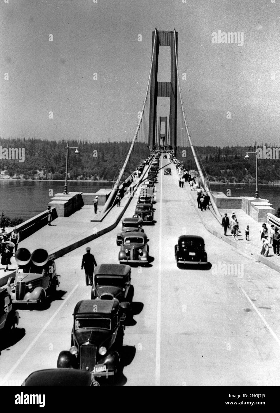 The $6,400,000 Narrows bridge at Tacoma, Wash., opened July 1, 1940 ...
