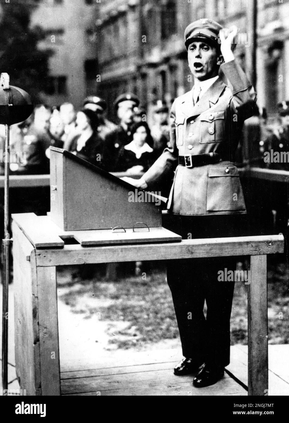 Dr. Joseph Goebbels, German minister of propaganda, addresses the 28th ...