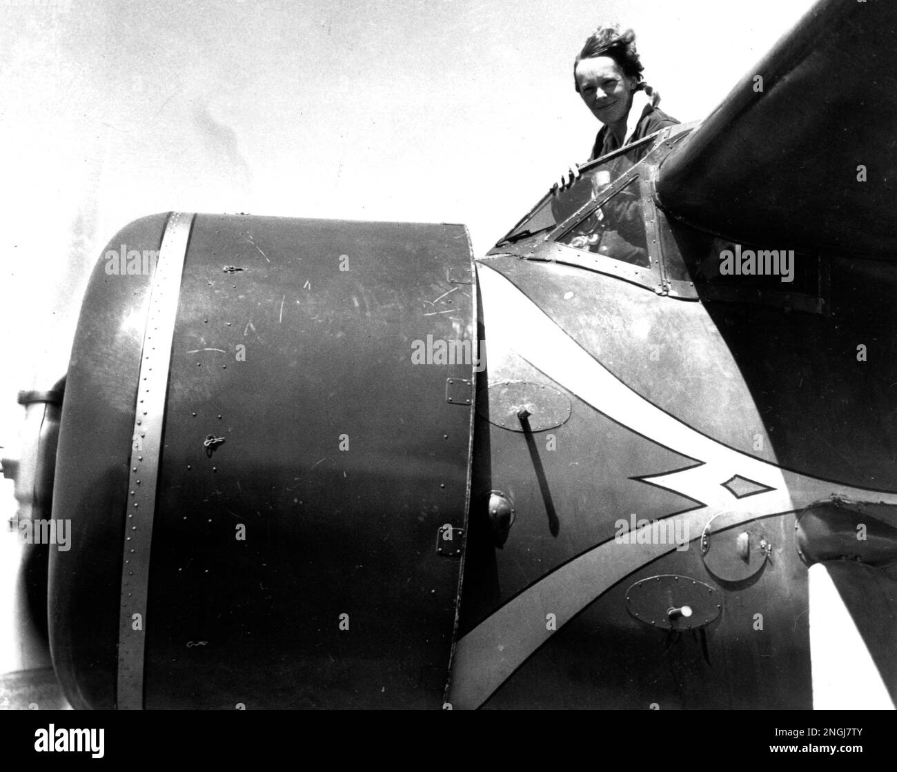 Amelia Earhart poses in her Lockheed Vega on plane Aug. 24, 1932 in Los Angeles, Calif. She was ...
