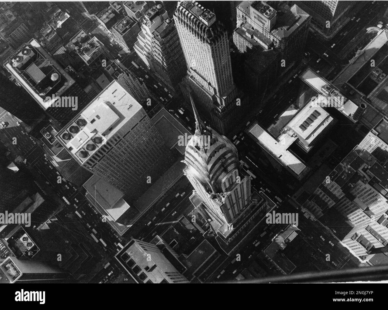 This is a bird's eye view of the Chrysler Building amidst other ...