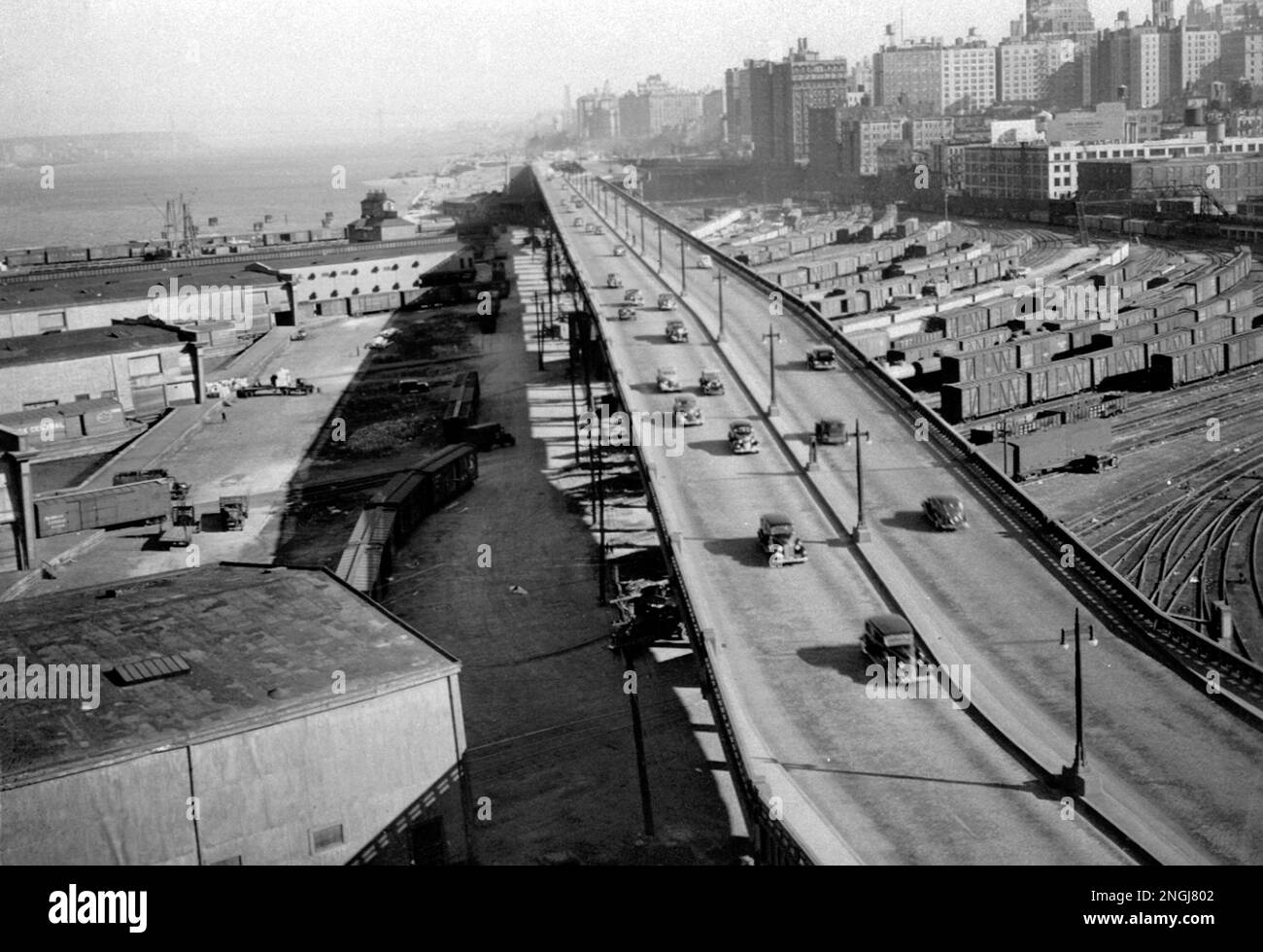 Manhattan's West Side Express elevated public highway is seen looking ...