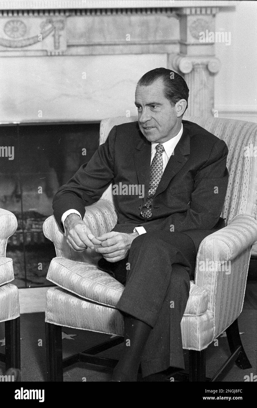 President Nixon works in the Oval Office in the White House, Nov. 15 ...