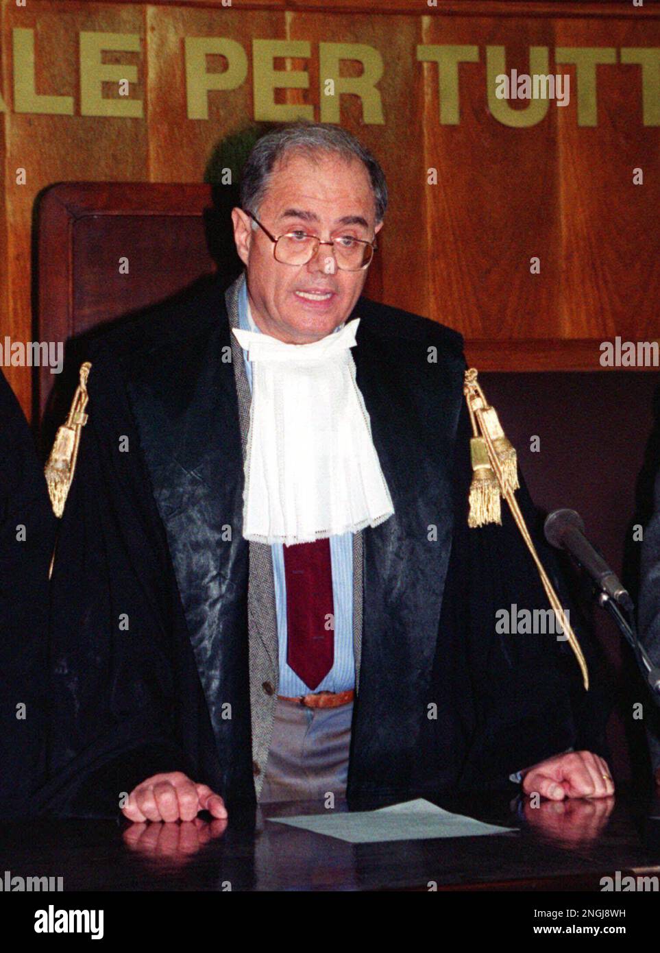 Judge Corrado Carnevali reads the sentence for the March 27, 1995 ...