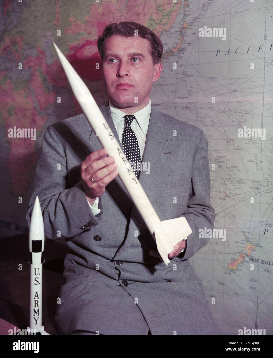 German rocket expert Wernher Von Braun is shown Aug. 5, 1955, at the ...