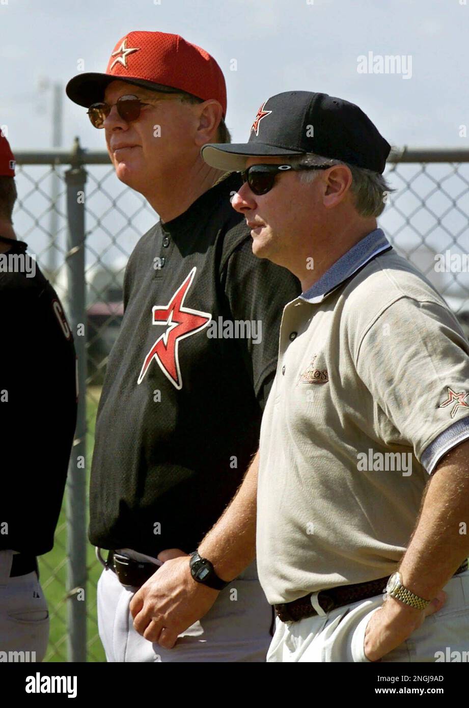 Houston Astros General Manager Jerry Hunsicker, right, and Manager ...