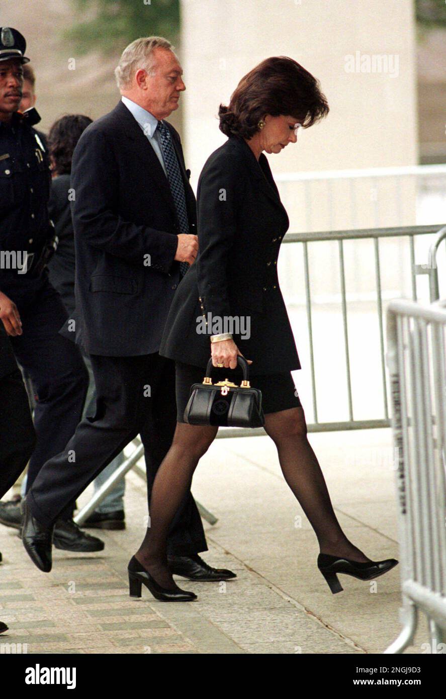 The Dallas Cowboys owner Jerry Jones and his wife, Gene Jones, enter ...