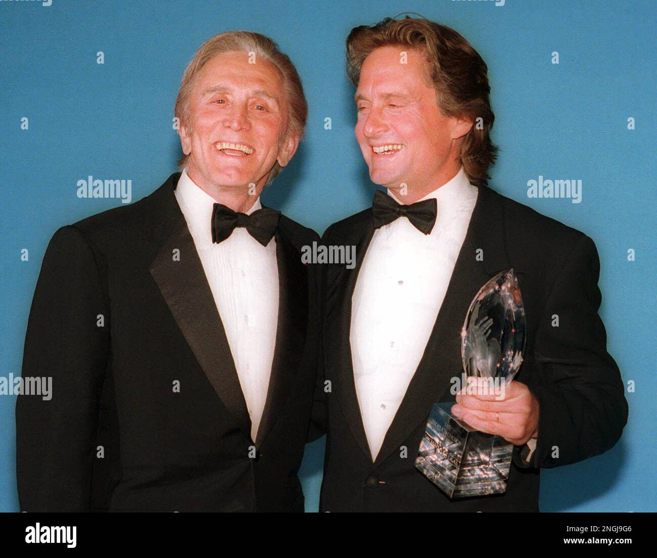 Kirk Douglas joins his son Michael Douglas at the People's Choice Award ...