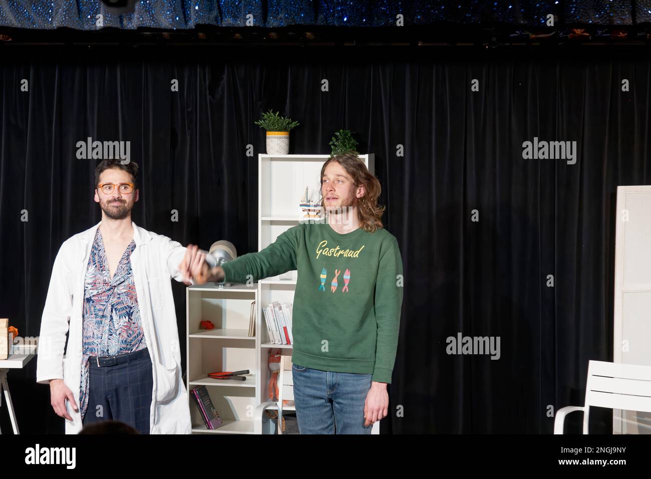 Paris, France.30th Jan, 2023.Julien Gobin, author, actor and Benjamin ...