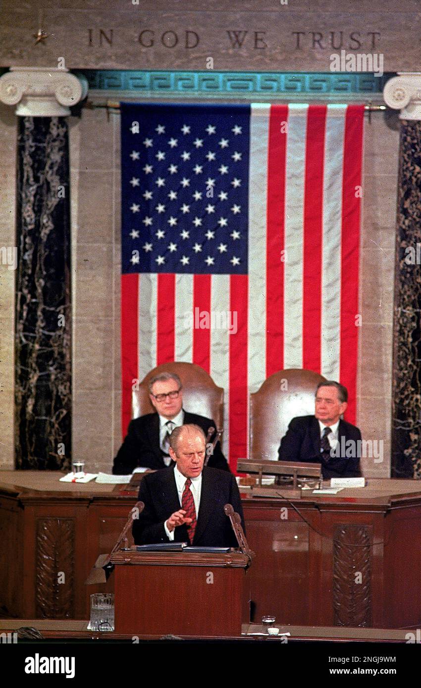 President Gerald Ford delivers his first State of the Union Address ...