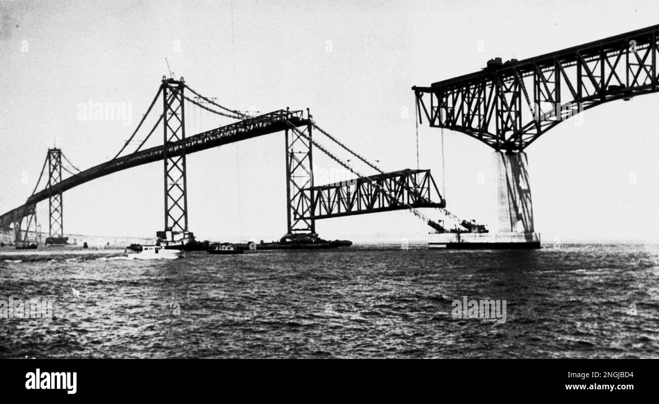 Steelwork on the new $44,000,000 Chesapeake Bay Bridge, the world's ...