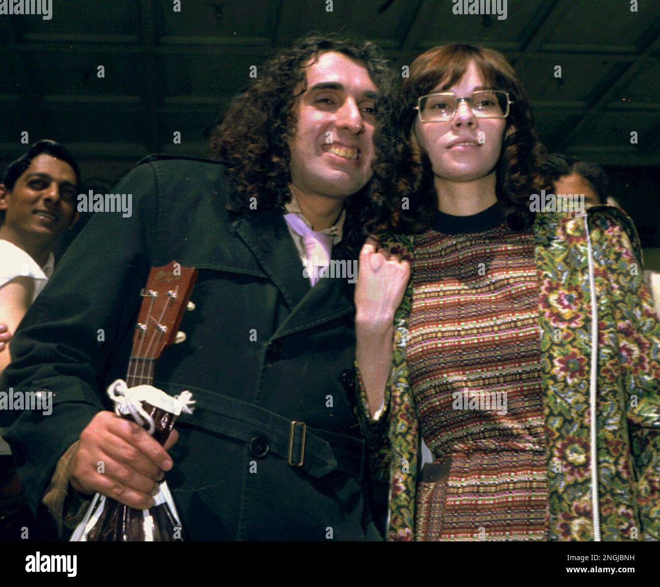 Tiny Tim, left foreground, with his wife, Miss Vicki, pose outside the ...