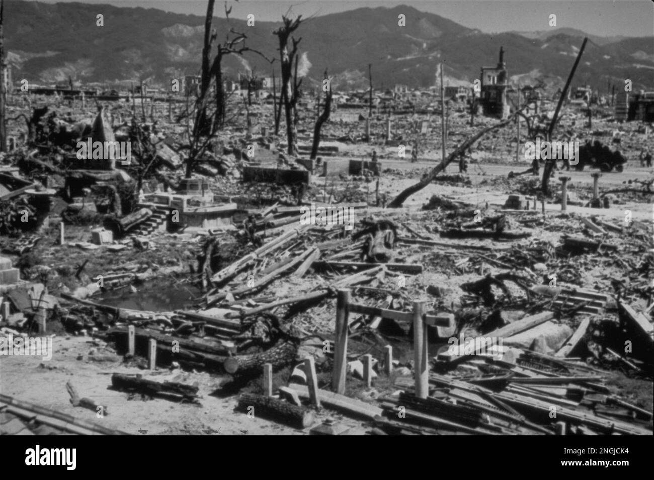 Rubble was all that was left after the explosion of an atomic bomb in ...