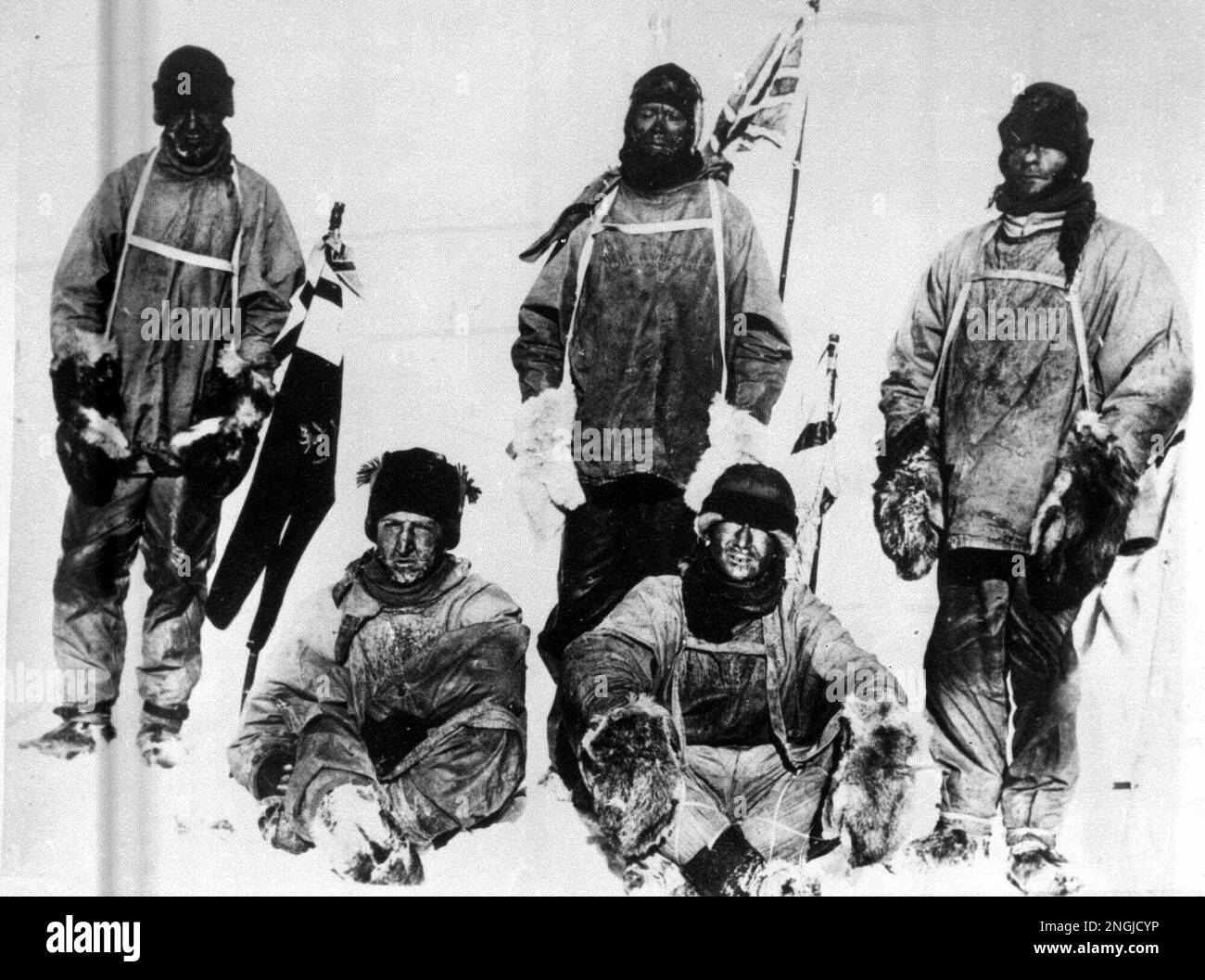 The five men from the 1912 Robert F. Scott Expedition to the South Pole ...