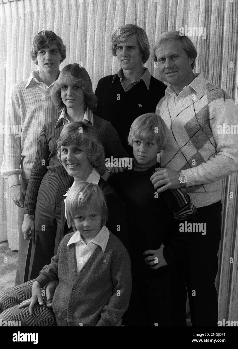 Golfer Jack Nicklaus poses Jan. 31, 1978 at home with his family in ...