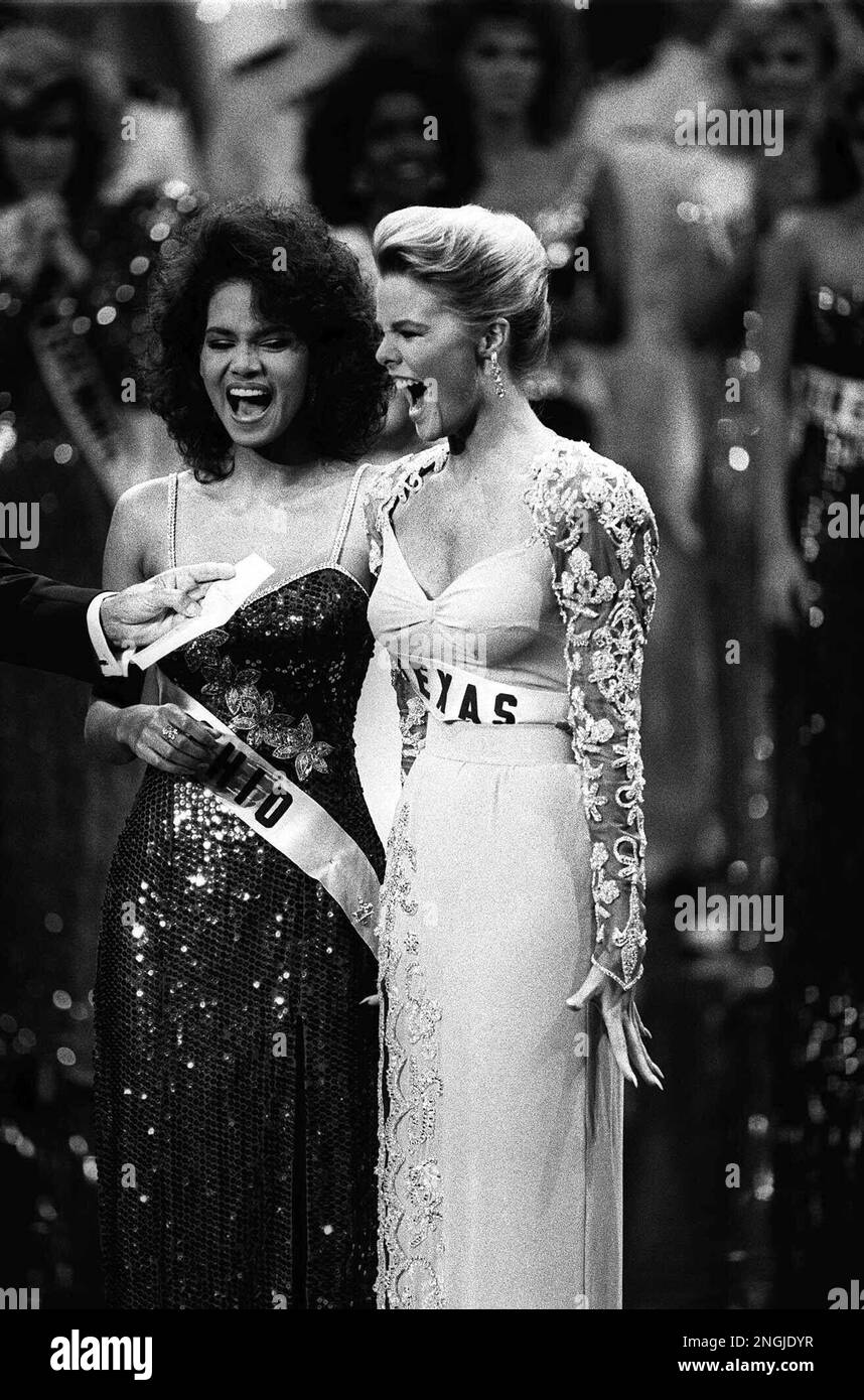 Miss Ohio, Halle Berry, at left, is named first runner-up at the Miss ...