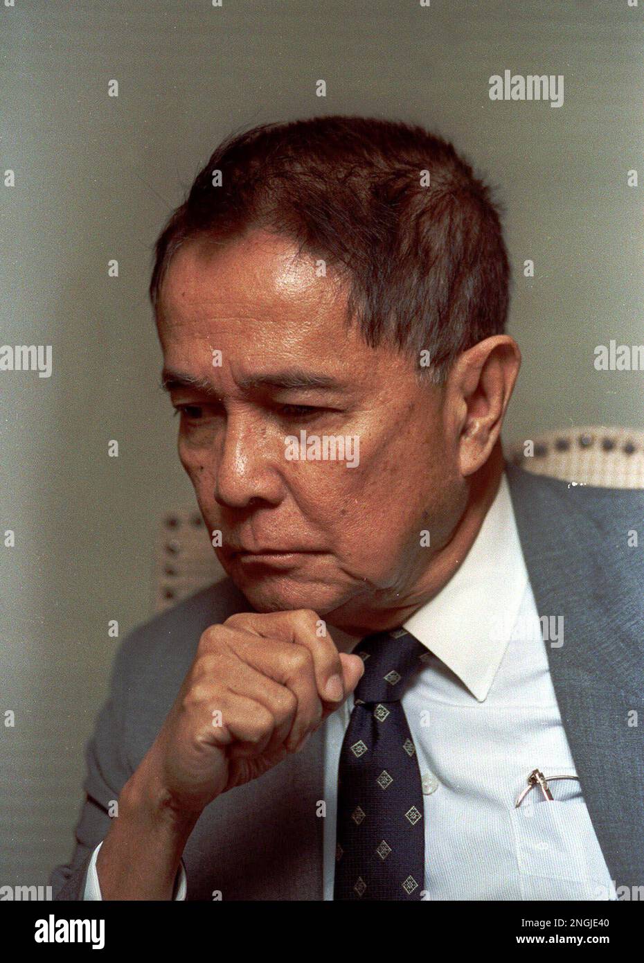 Former Philippine Foreign Secretary Raul Manglapus is shown at a news ...