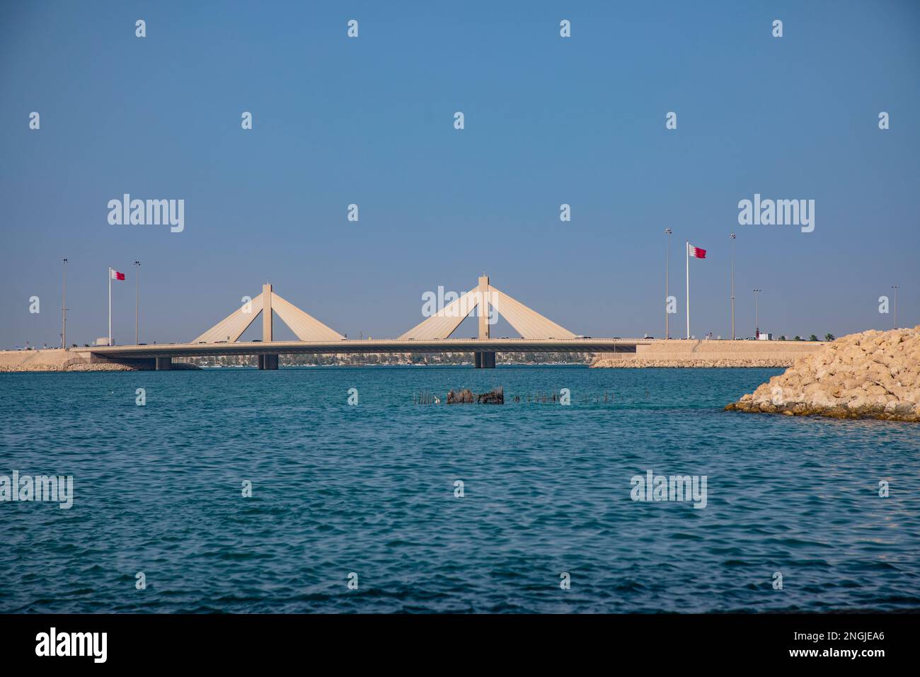 Skyline of Manama from the Persian Gulf. The Kingdom of Bahrain Stock ...