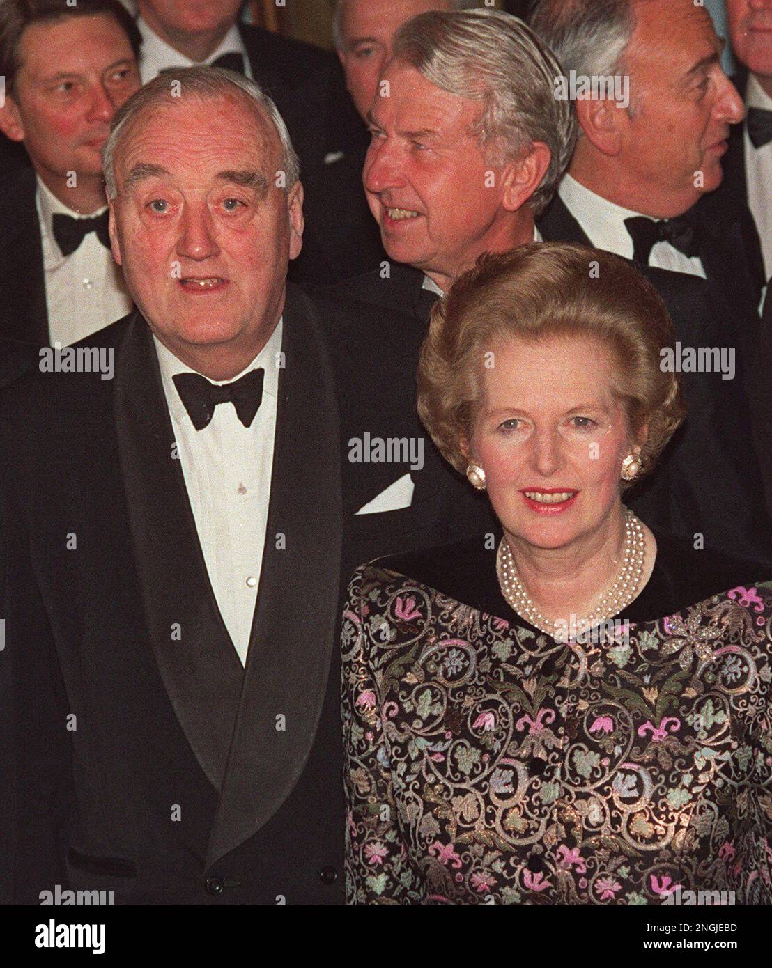 Britain's then Prime Minister Margaret Thatcher, poses with former ...