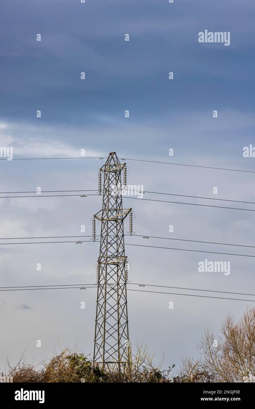 The old lattice design of transmission tower Stock Photo - Alamy