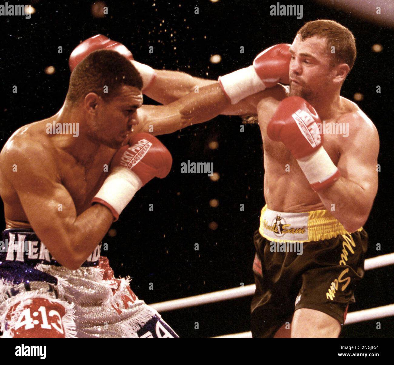 German Sven Ottke, right, and Gabriel Hernadez, left, from the ...