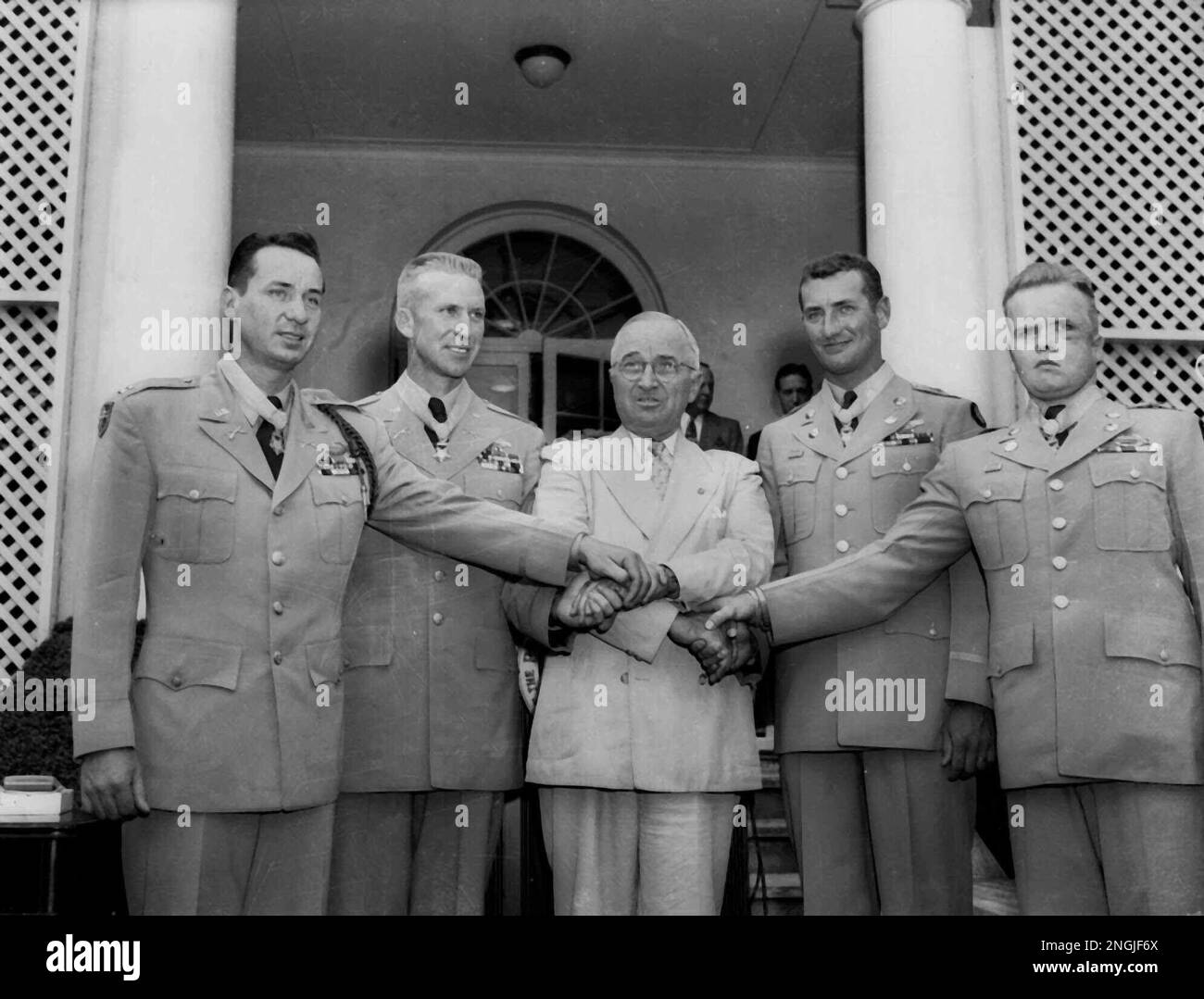 President Harry S Truman poses July 5,1951 with Congressional Medal of ...