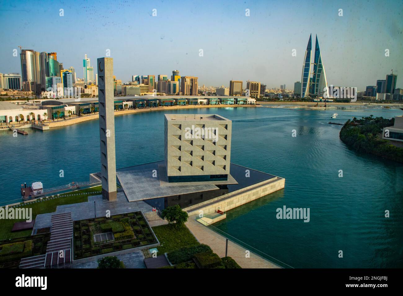 Skyline of Manama from the Persian Gulf. The Kingdom of Bahrain Stock ...