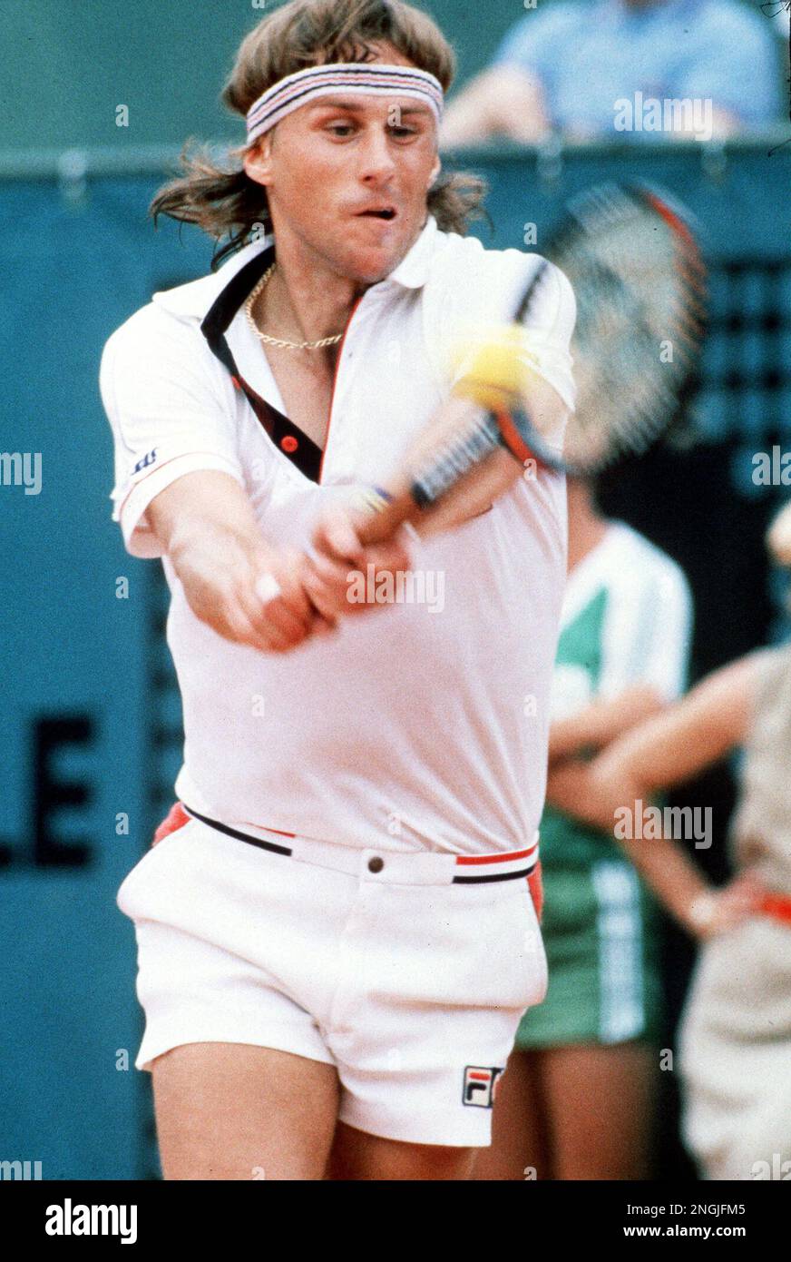 Bjorn Borg - Swedish tennis champion Bjorn Borg pictured in play during ...