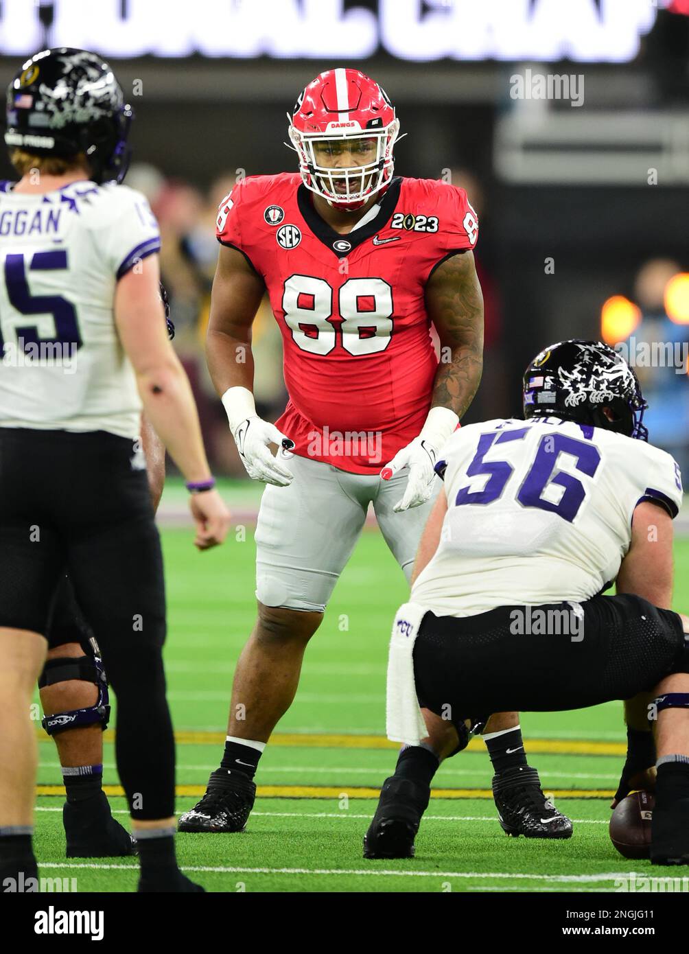 (FILE PHOTOS).former Georgia Bulldogs defensive tackle (88) Jalen Carter is projected to go in ...